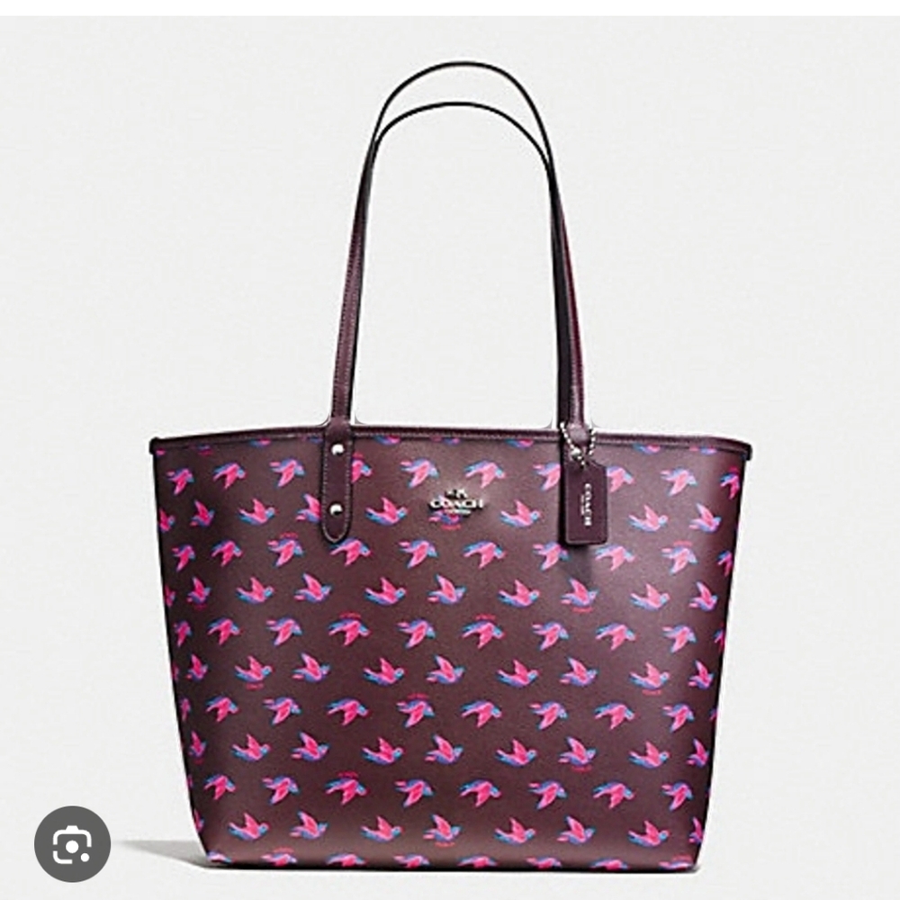 Coach "Happy Birds" Reversible City Tote Bag - Gem